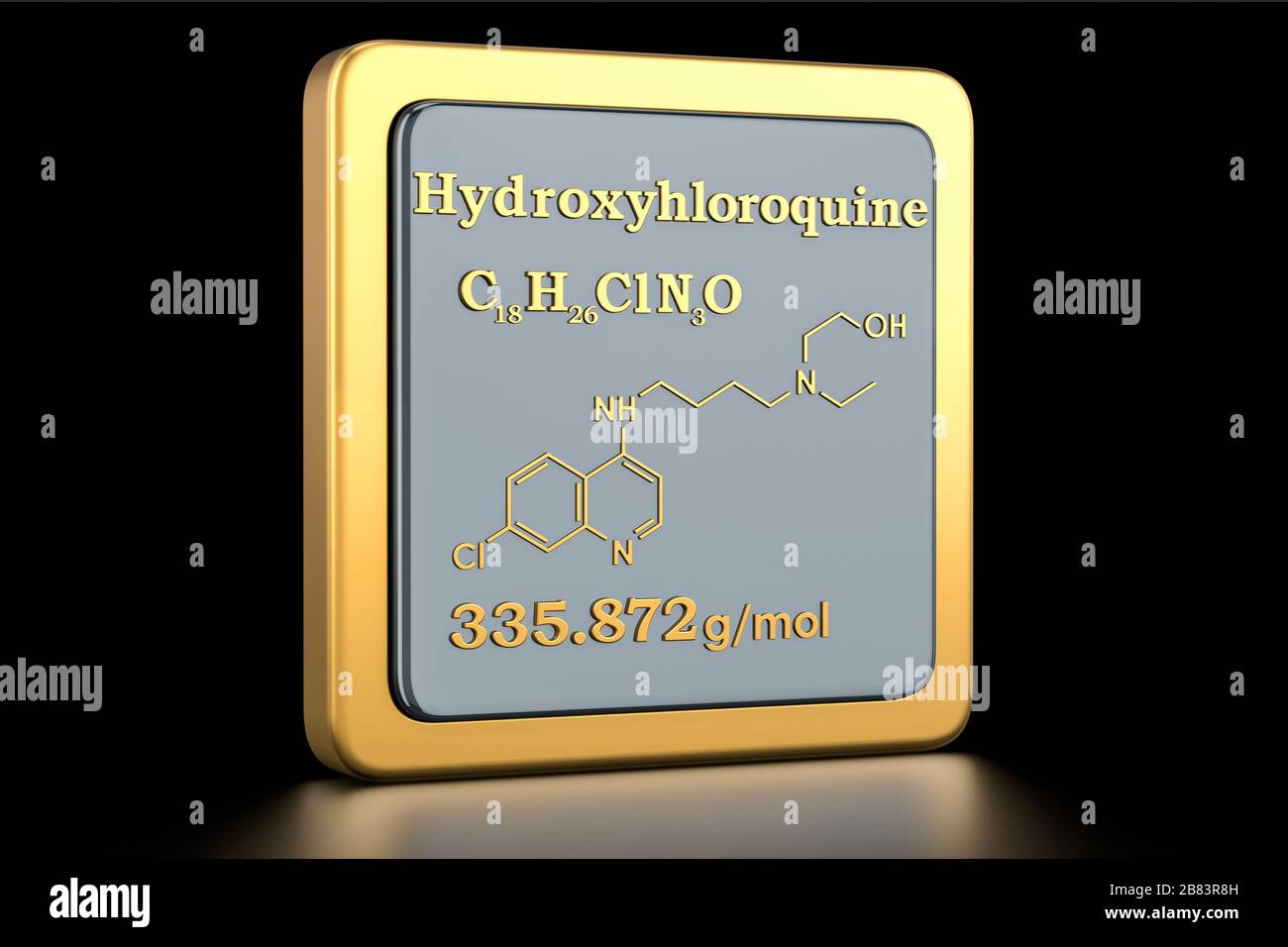 Hydroxychloroquine icon. Icon, chemical formula of HCQ, molecular ...
