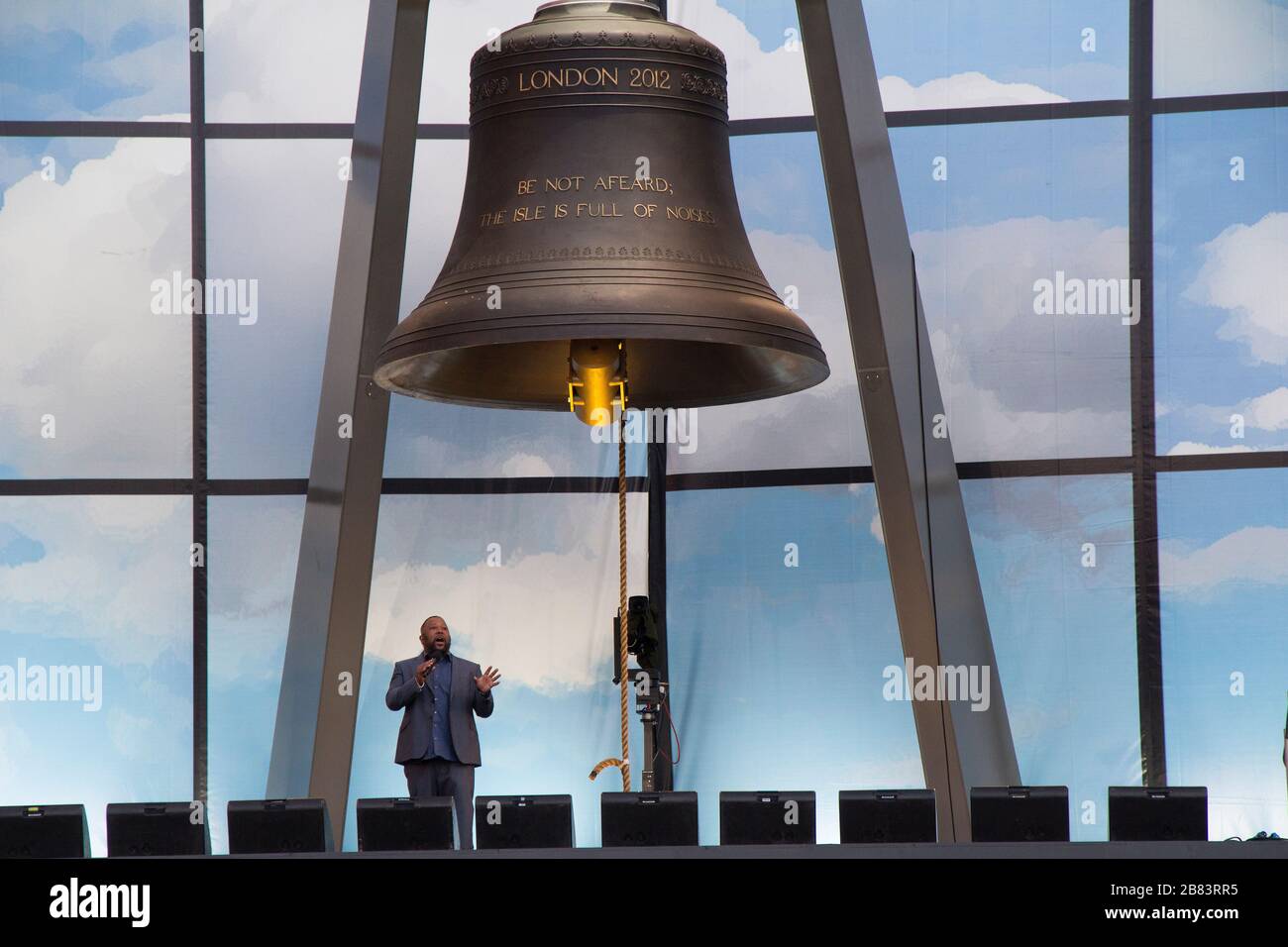 ondon 2012 bell in Olympic Stadium at Stratford London during opening ...