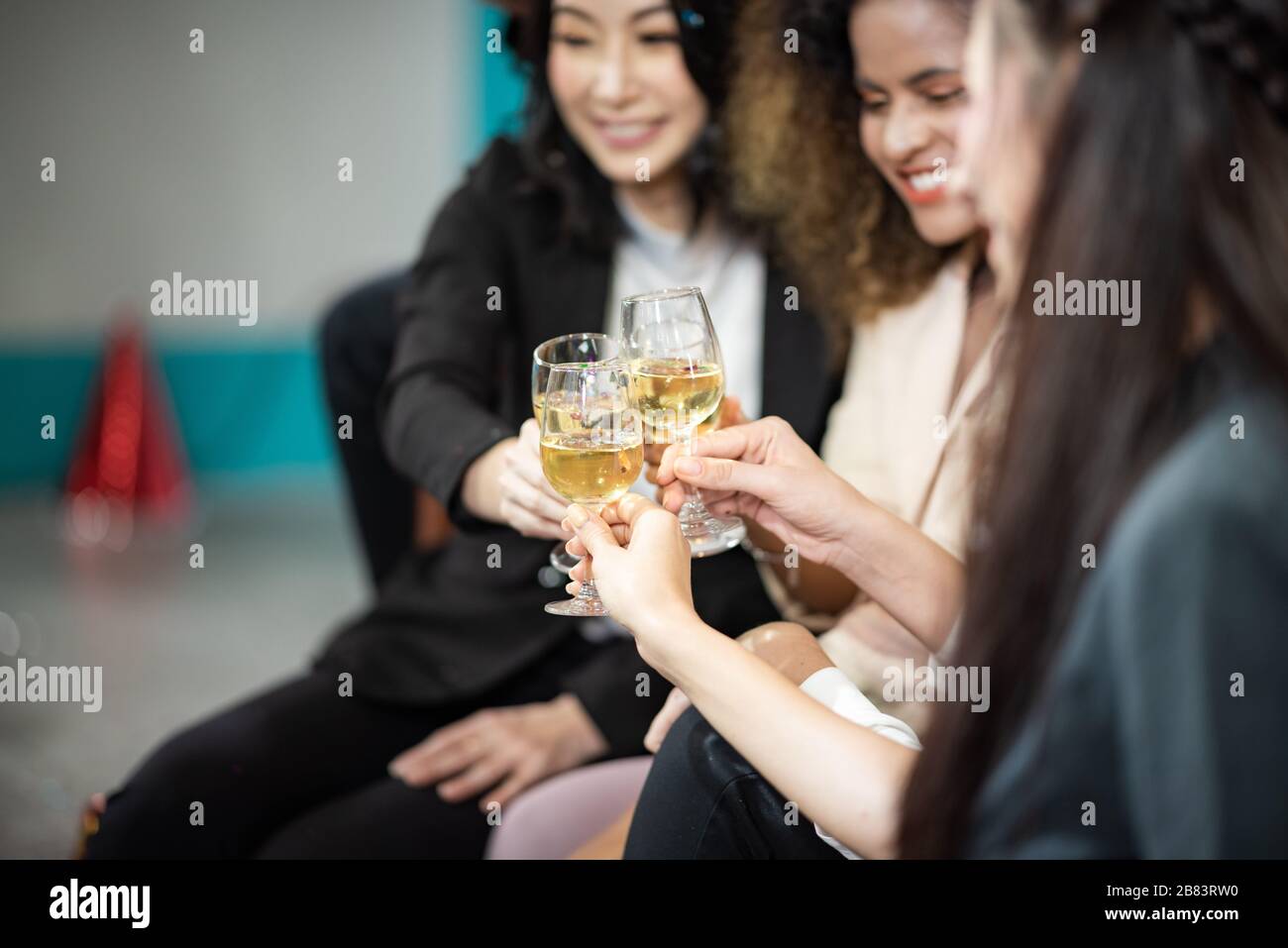 Business cooperation A group of business people showing cooperative ...