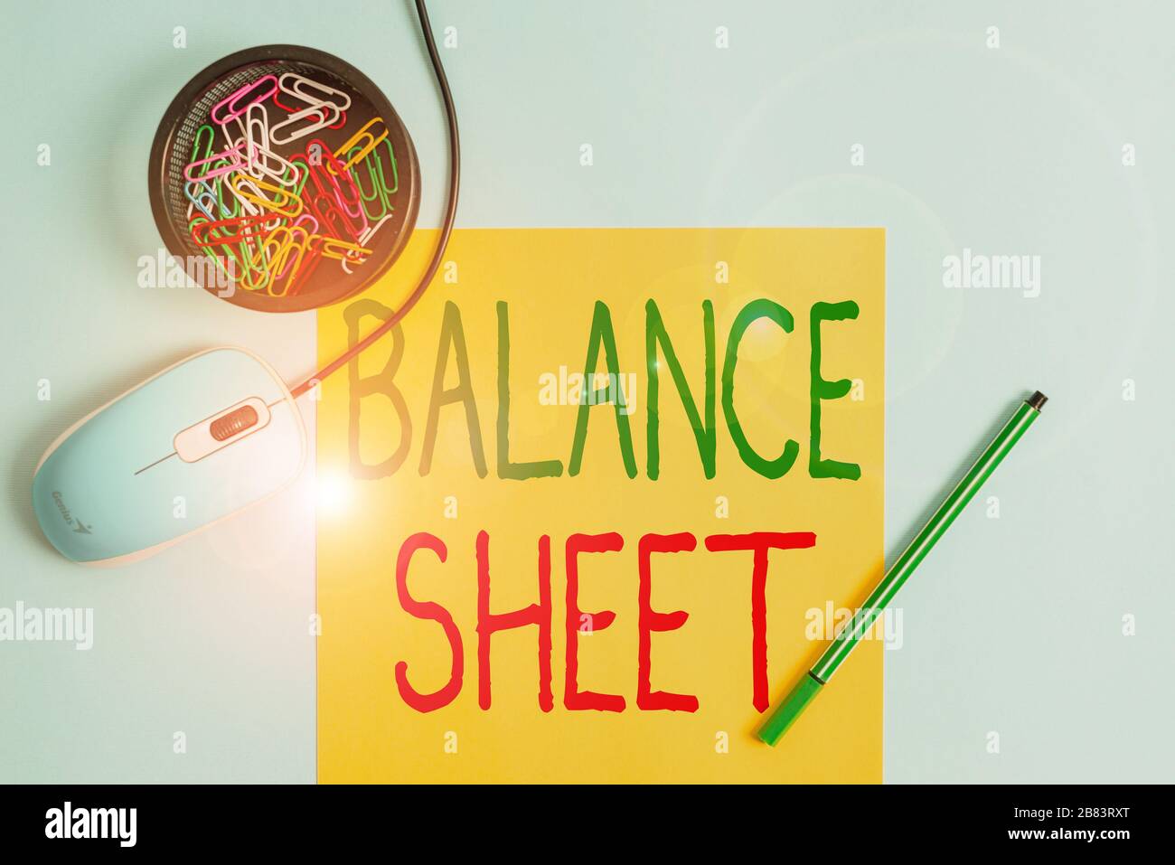 Writing note showing Balance Sheet. Business concept for financial ...