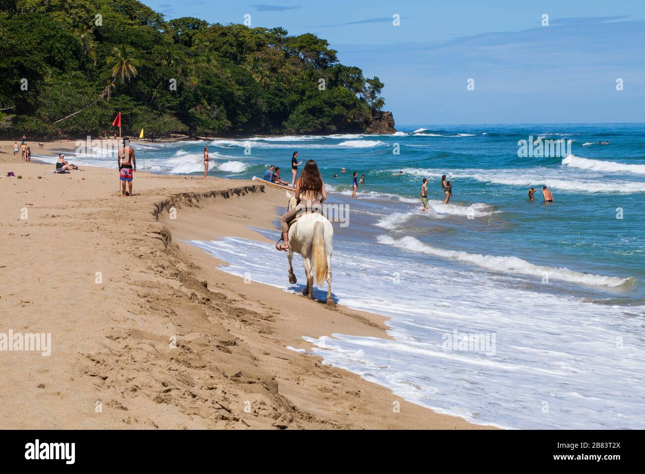 Surfers playa cocles caribbean costa rica hi-res stock photography and ...