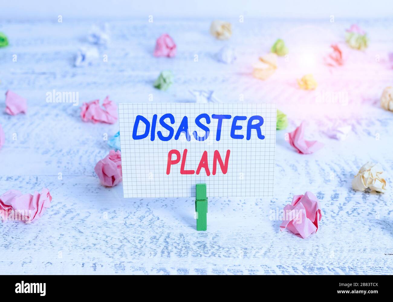 Conceptual hand writing showing Disaster Plan. Concept meaning outlines ...