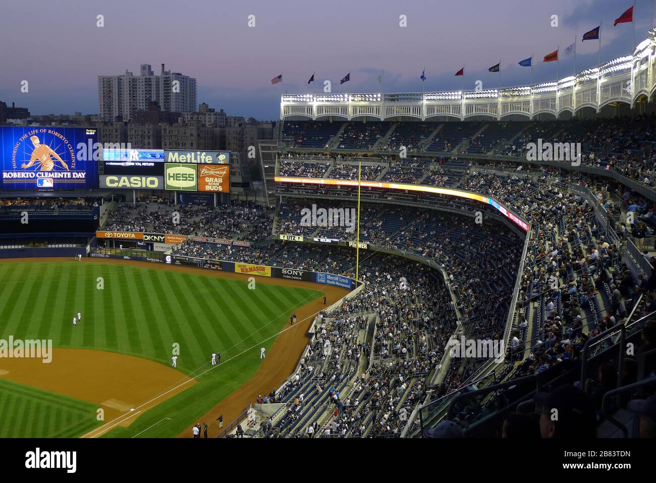 American baseball fans watching game at New York Yankees Stadium Stock ...
