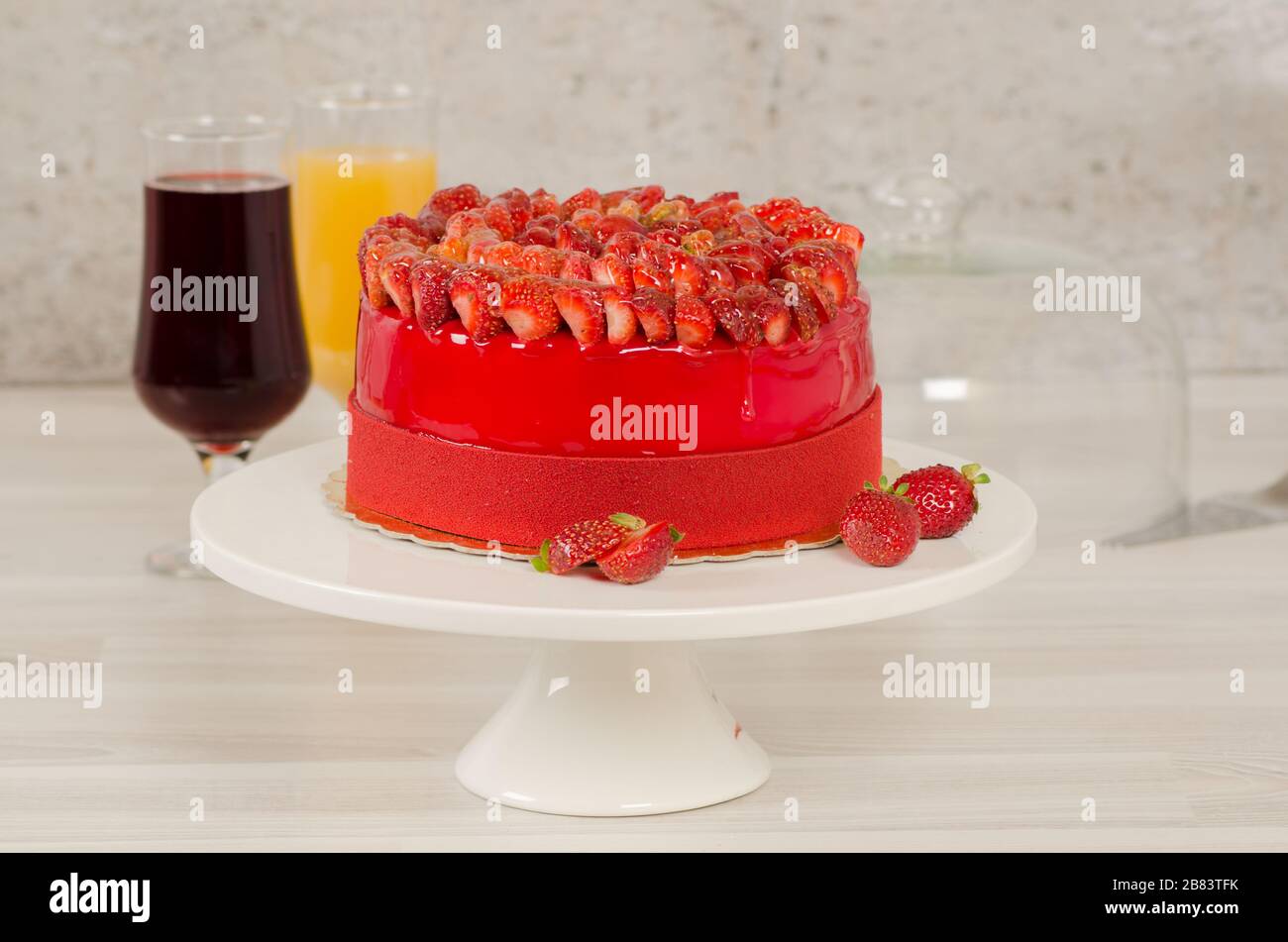delicious looking cake on white background Stock Photo - Alamy