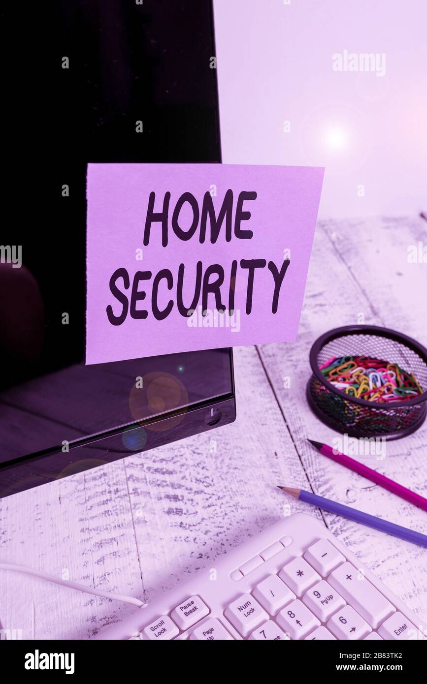 Handwriting text Home Security. Conceptual photo A system that help ...