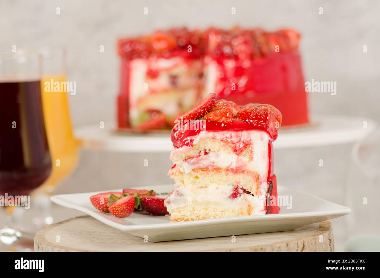 delicious looking cake on white background Stock Photo - Alamy