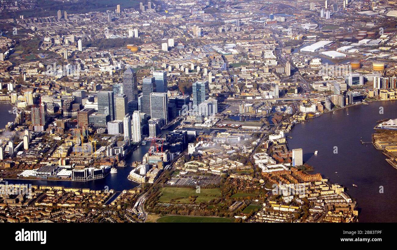 Aerial View London Docklands High Resolution Stock Photography and ...