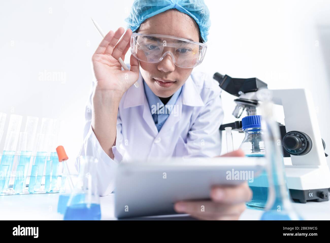 Scientists are working with digital tablet in laboratory Stock Photo ...