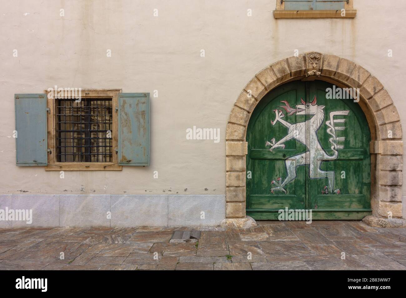 The Styrian Panther painting on a door of the Grazer Landhaus Stock ...