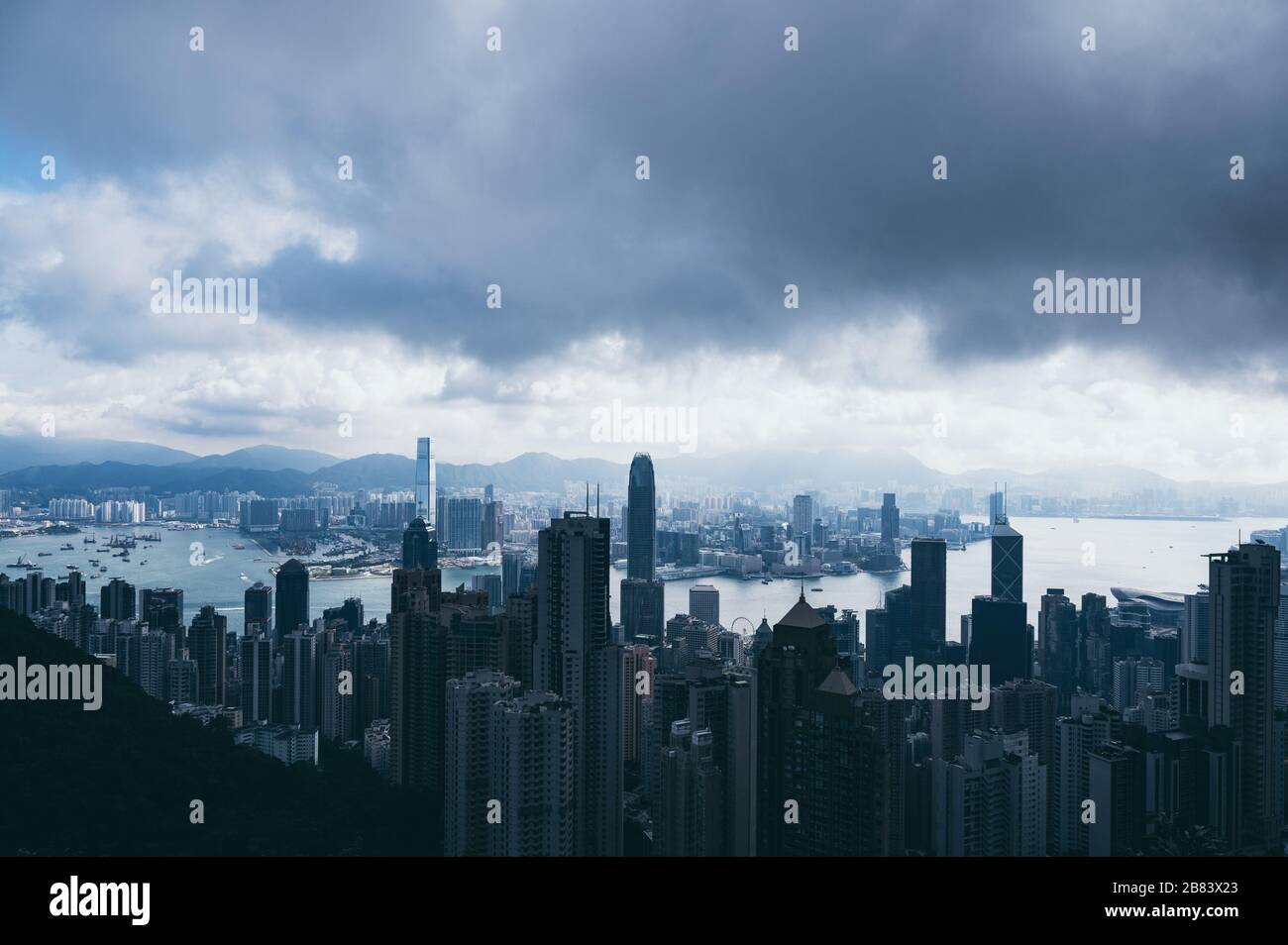 Hong Kong, Modern architecture, office building cityscape background Stock Photo - Alamy