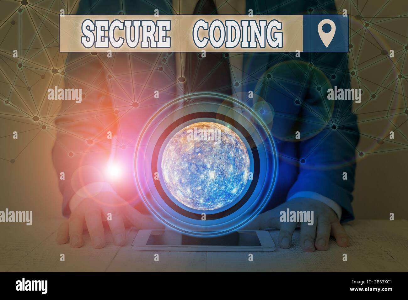 Handwriting Text Secure Coding Conceptual Photo Applied To Avoid The Introduction Of Security