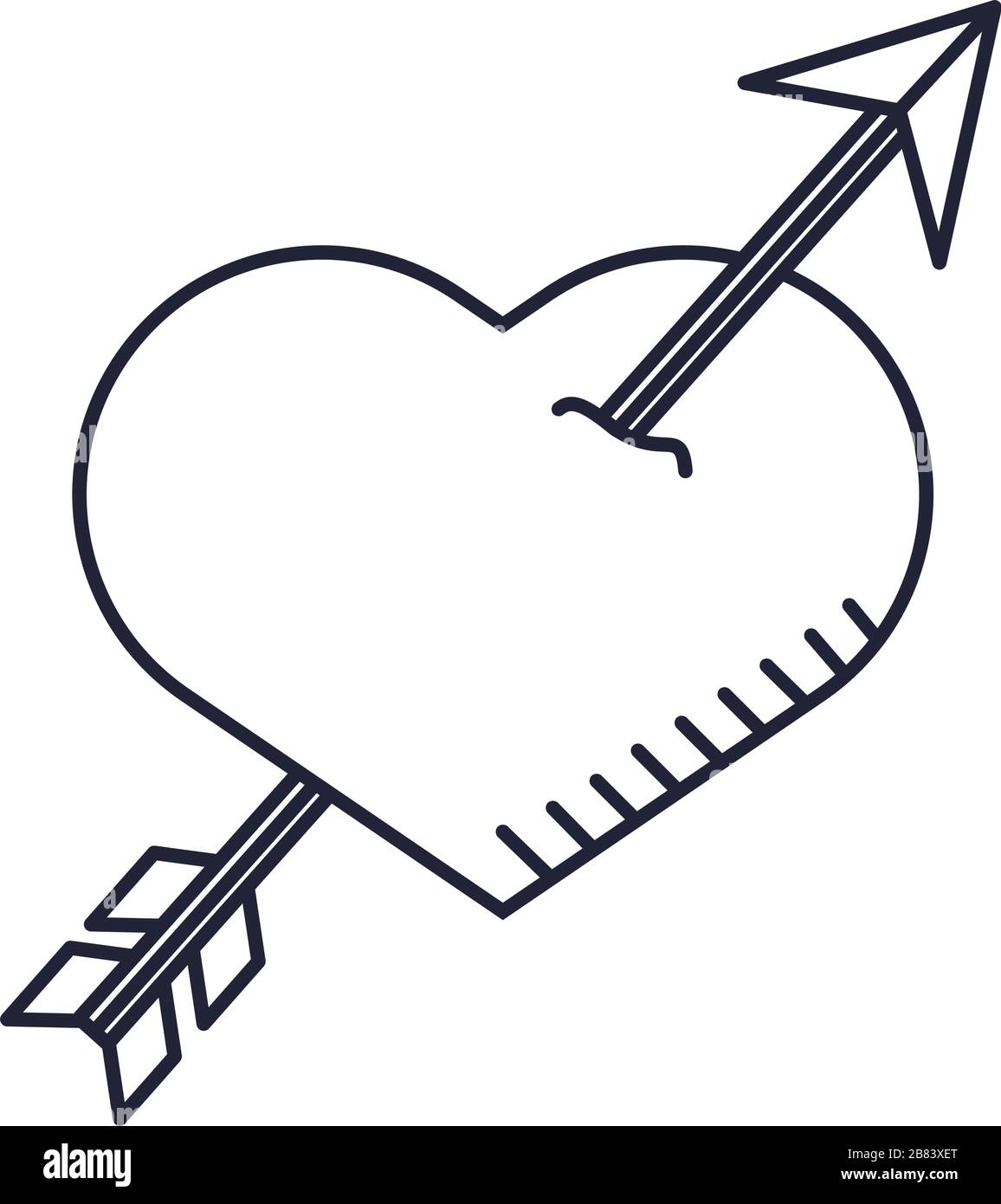 heart love with arrow valentines day Stock Vector Image & Art - Alamy