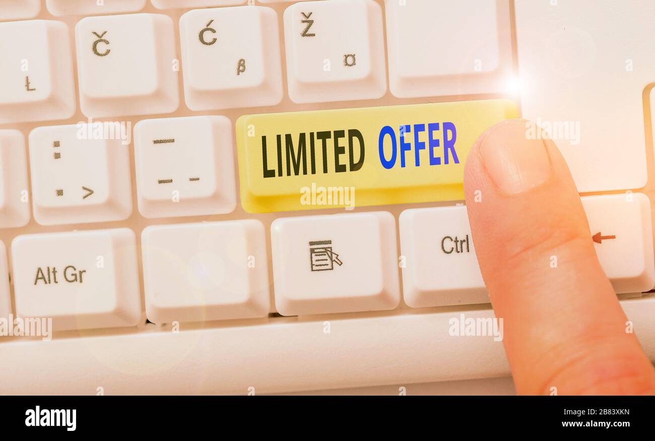 Word writing text Limited Offer. Business photo showcasing special item ...