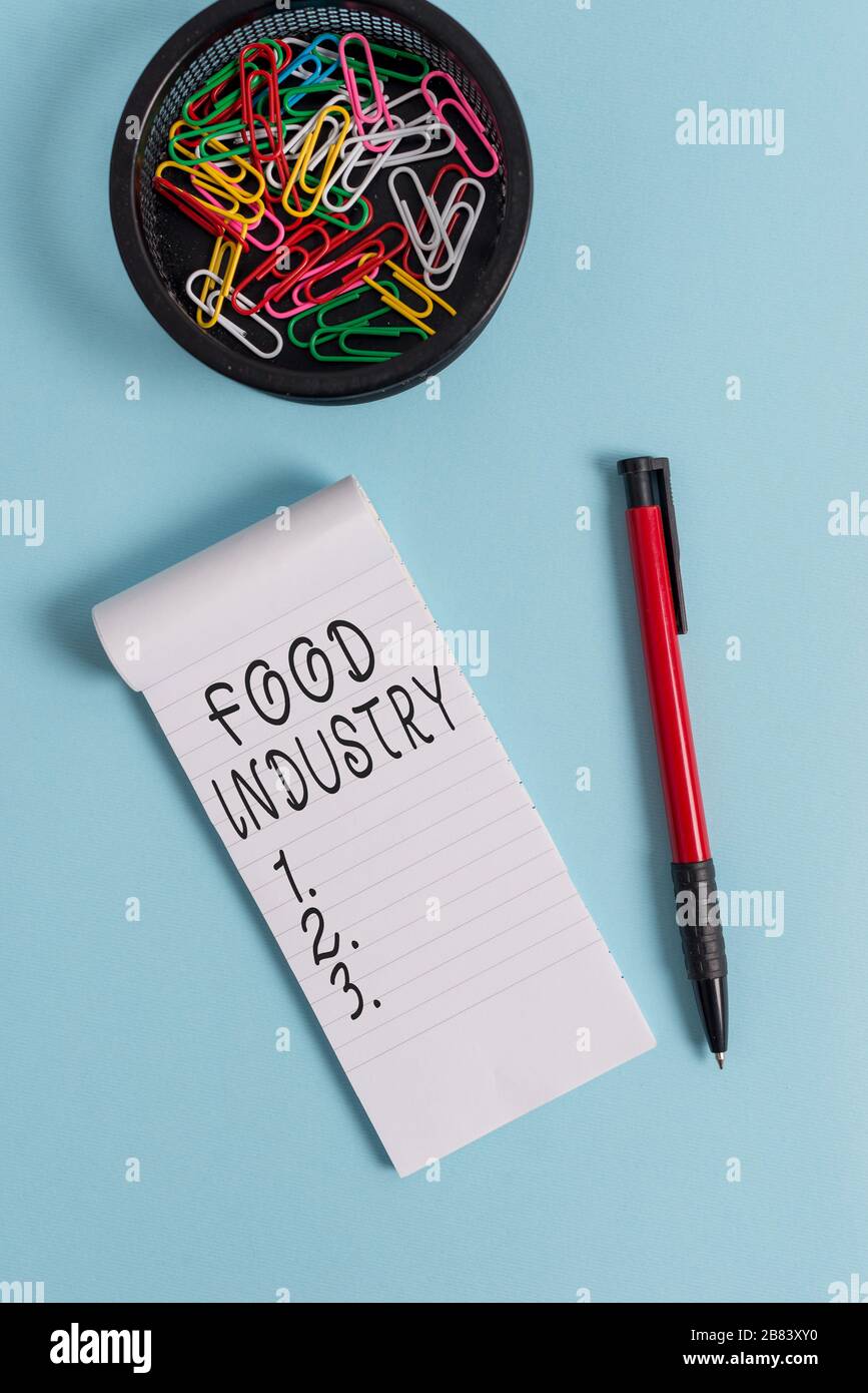 Conceptual hand writing showing Food Industry. Concept meaning Diverse ...