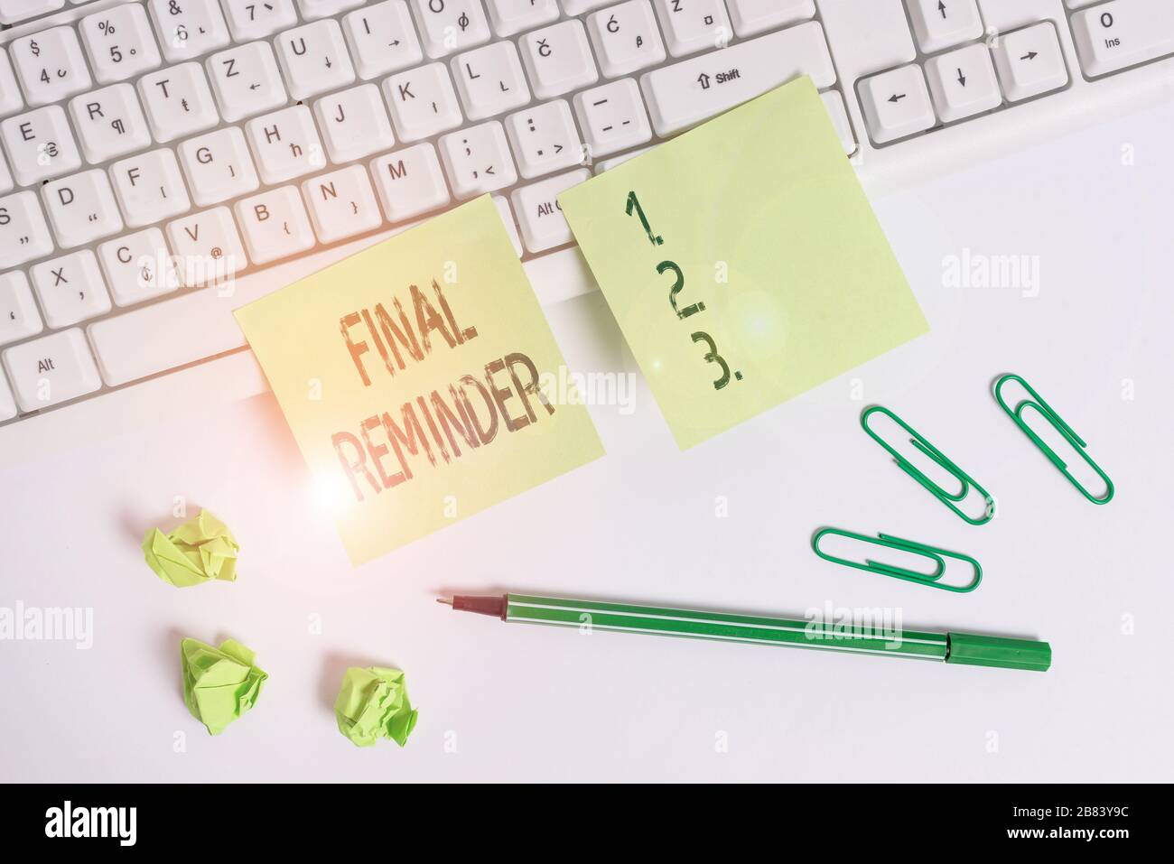 Handwriting text writing Final Reminder. Conceptual photo written or ...