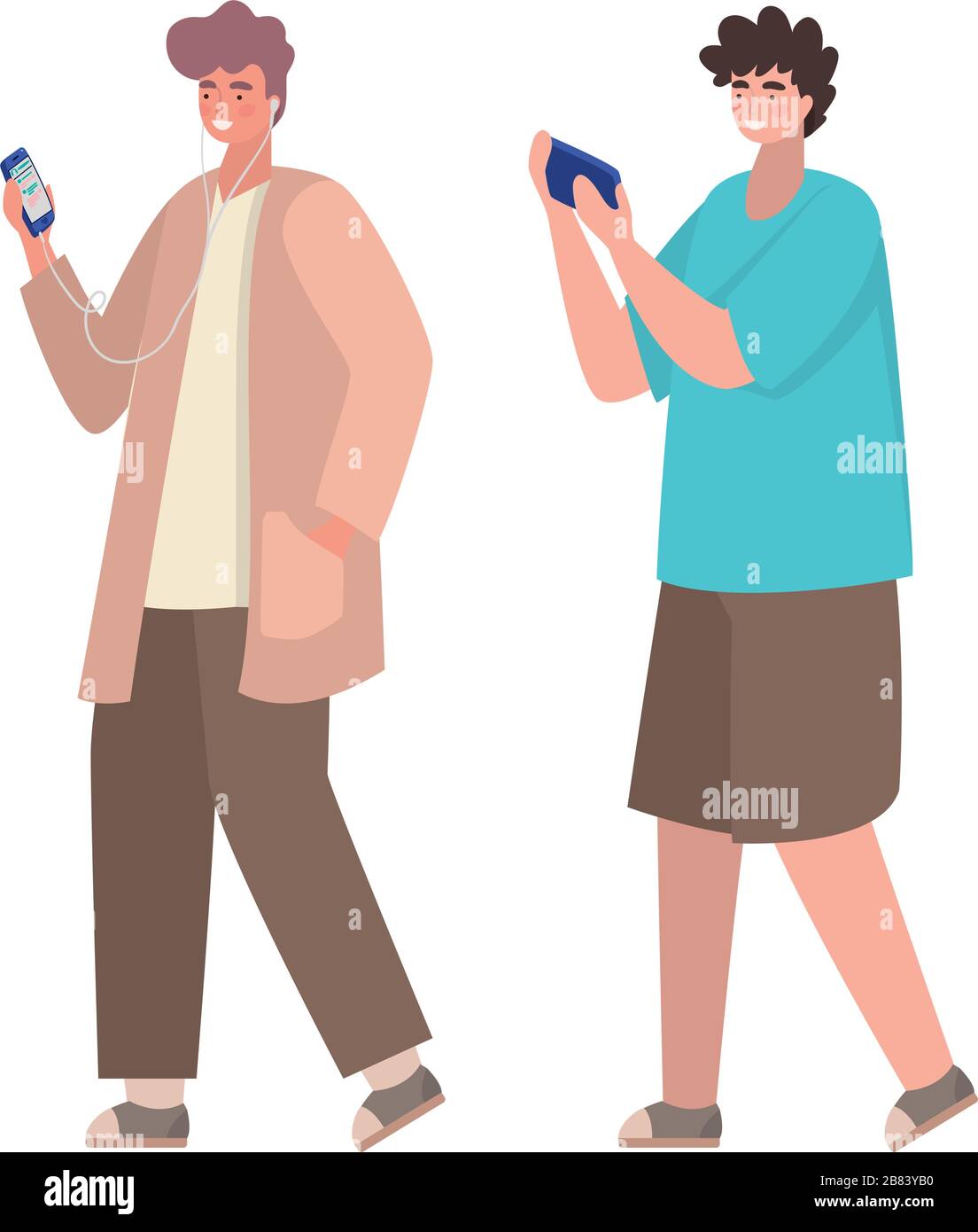 Boys with smartphones vector design Stock Vector Image & Art - Alamy