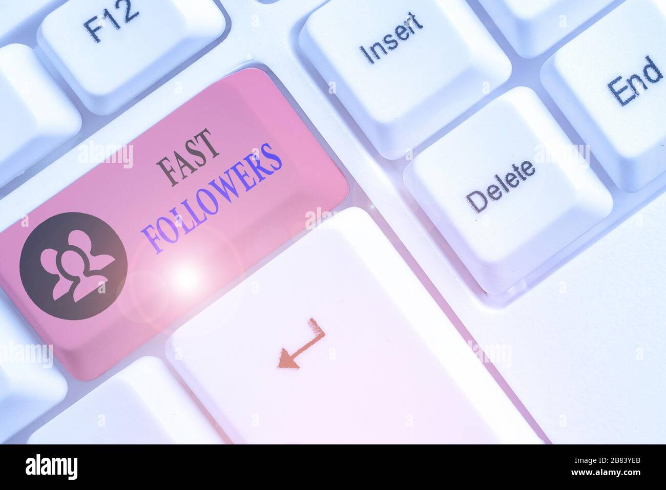 Conceptual hand writing showing Fast Followers. Concept meaning company ...