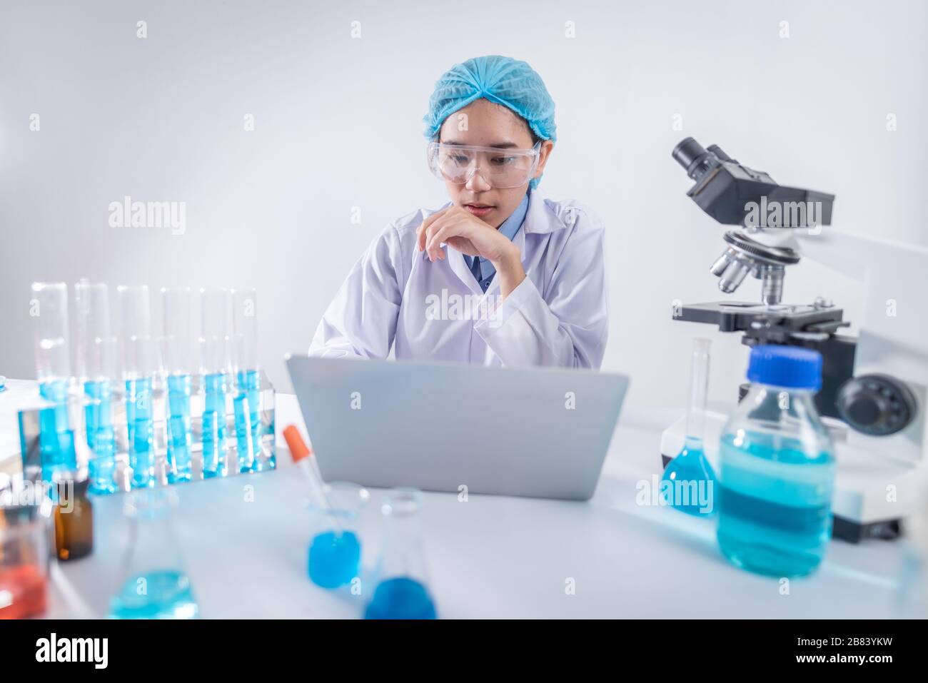 Researchers are working on product development. Modern innovation ...