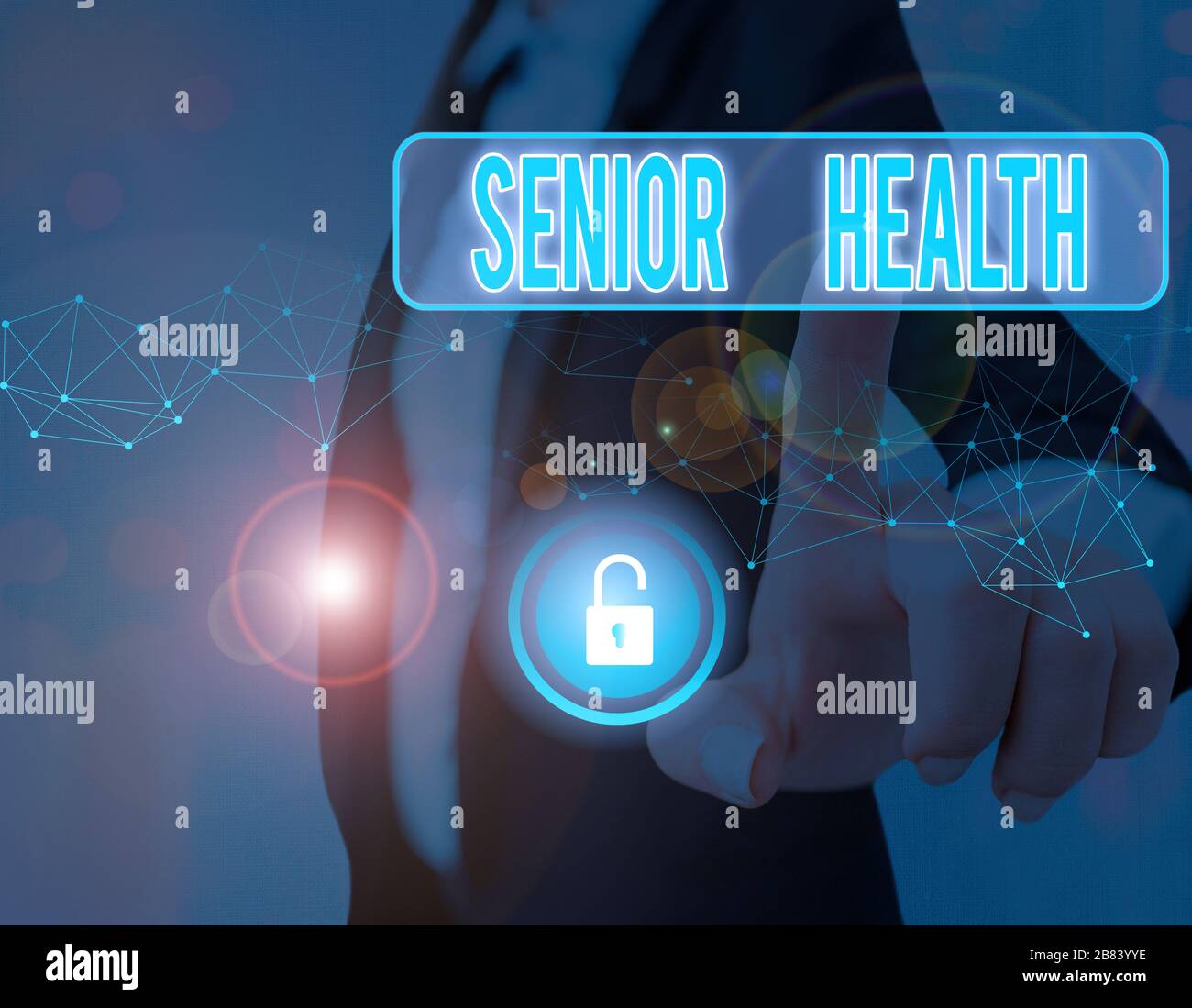 Writing note showing Senior Health. Business concept for refers to ...