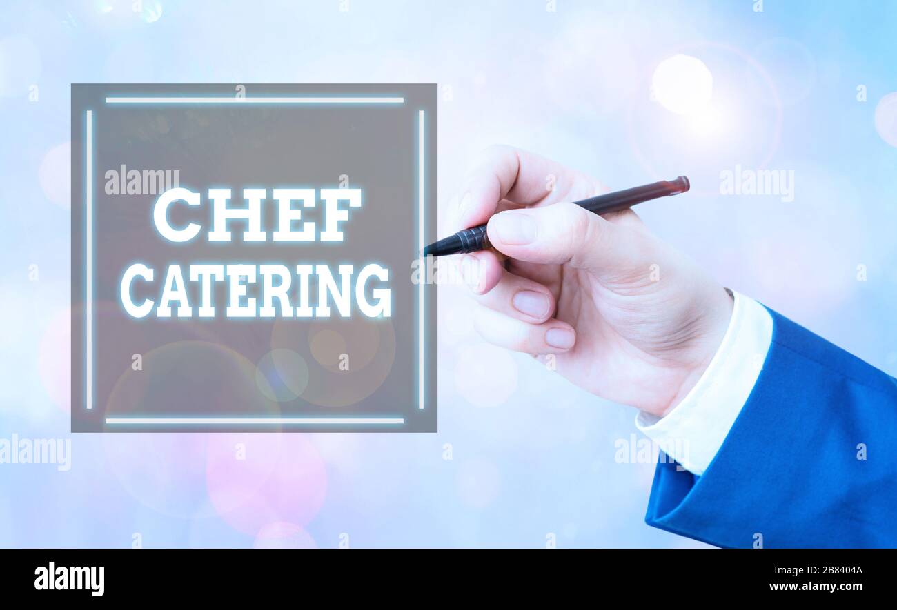Conceptual hand writing showing Chef Catering. Concept meaning Provides ...