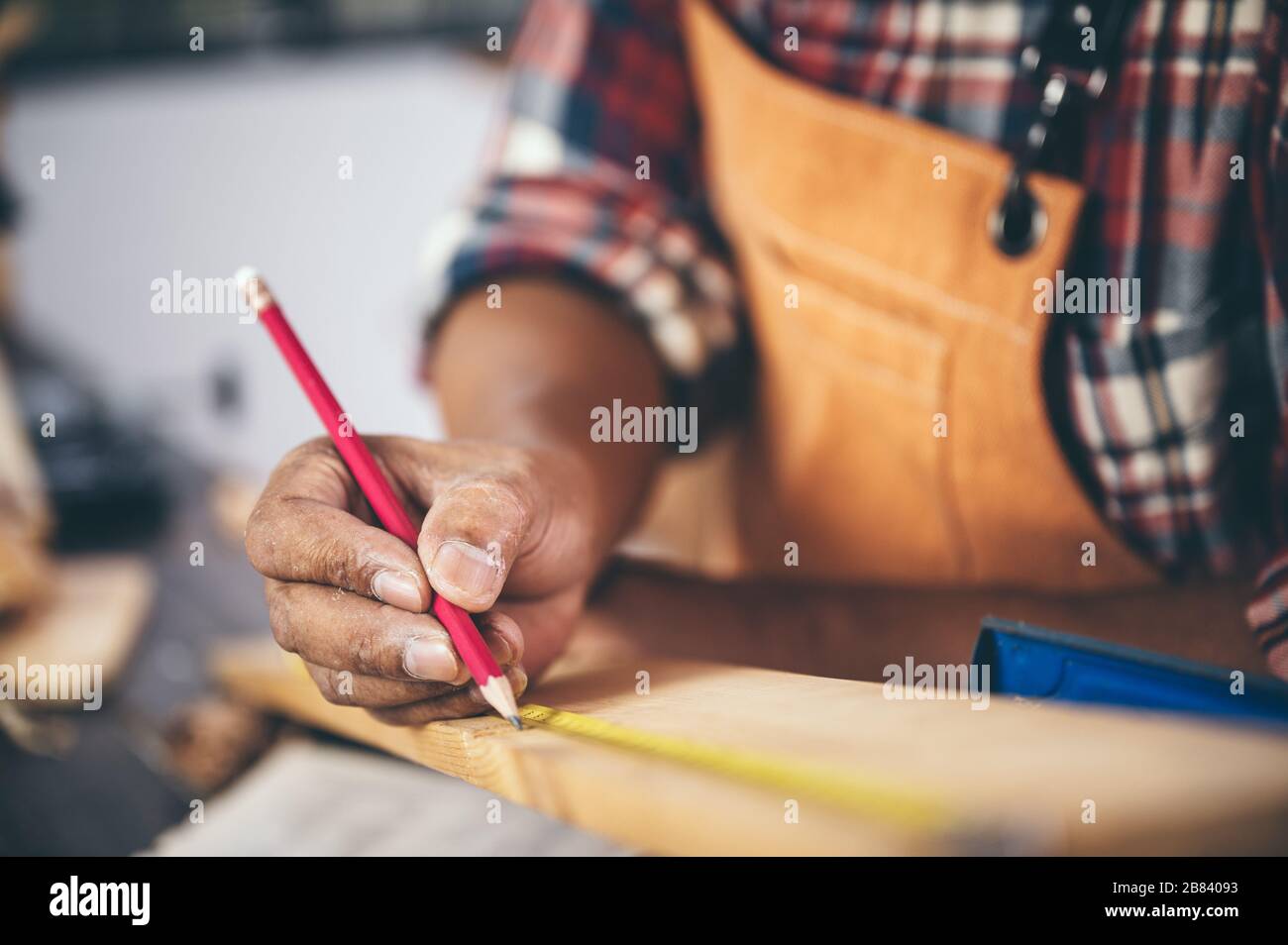 A carpenter's creativity and woodwork Stock Photo - Alamy