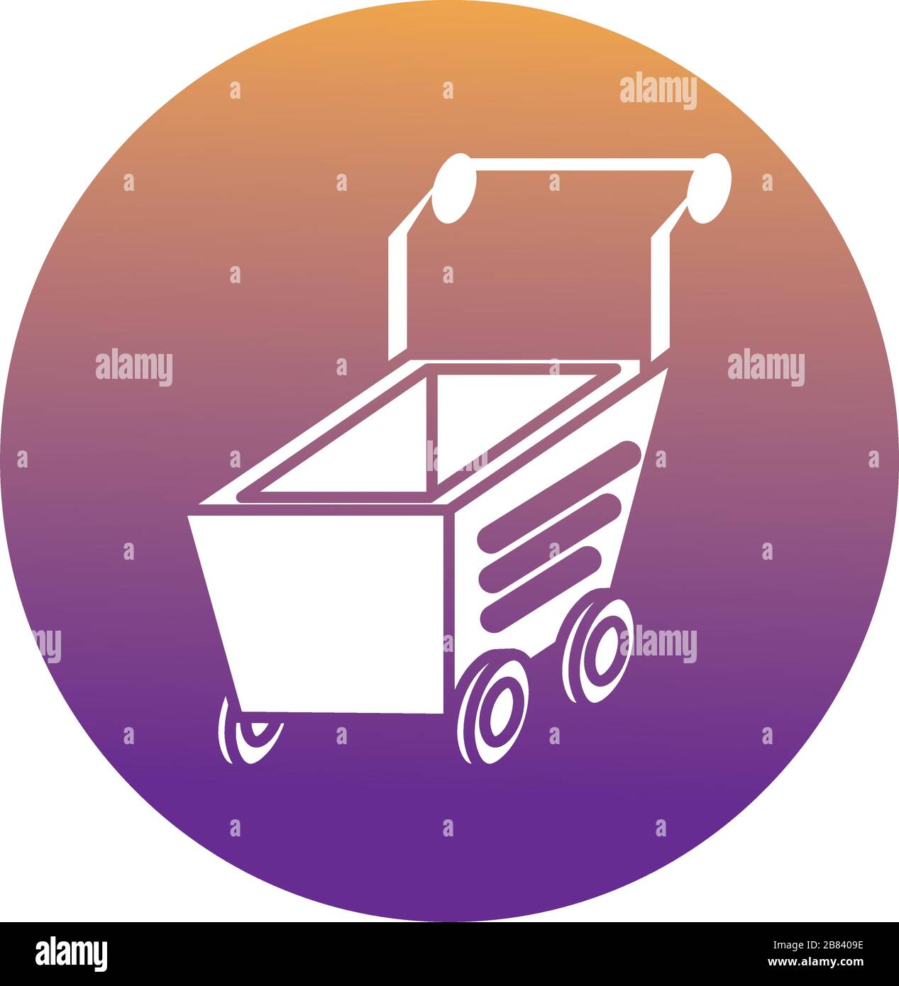 shopping cart commercial block style Stock Vector Image & Art - Alamy
