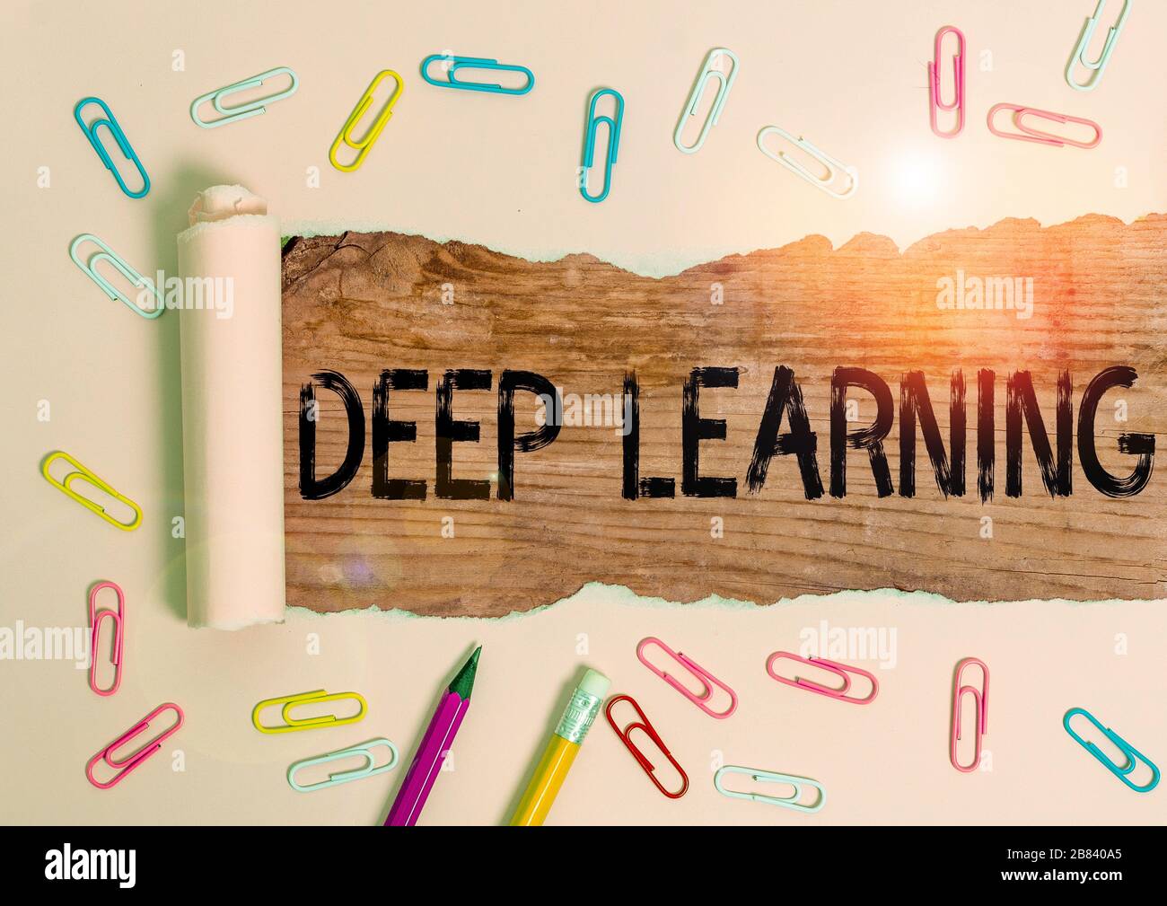 Conceptual hand writing showing Deep Learning. Concept meaning the collection of algorithms used ...