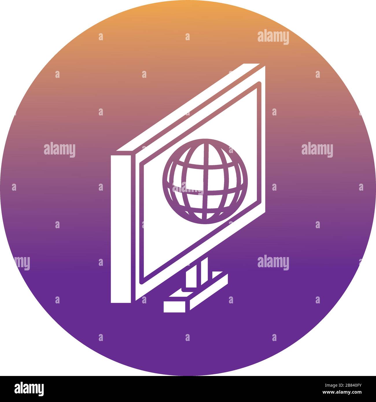 desktop with sphere browser block style icon Stock Vector Image & Art ...