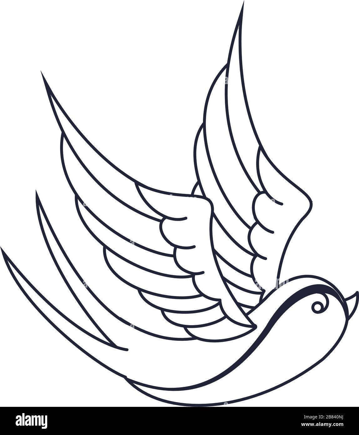 beautiful bird flying animal icon Stock Vector Image & Art - Alamy