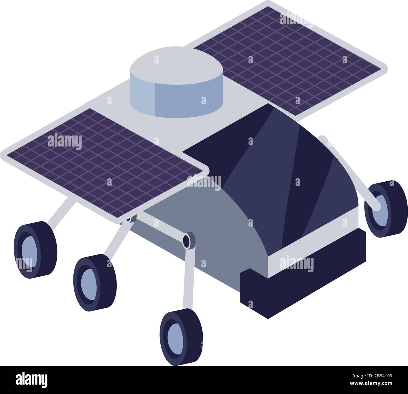 robot with solar panel fill style icon of Space futuristic cosmos ...