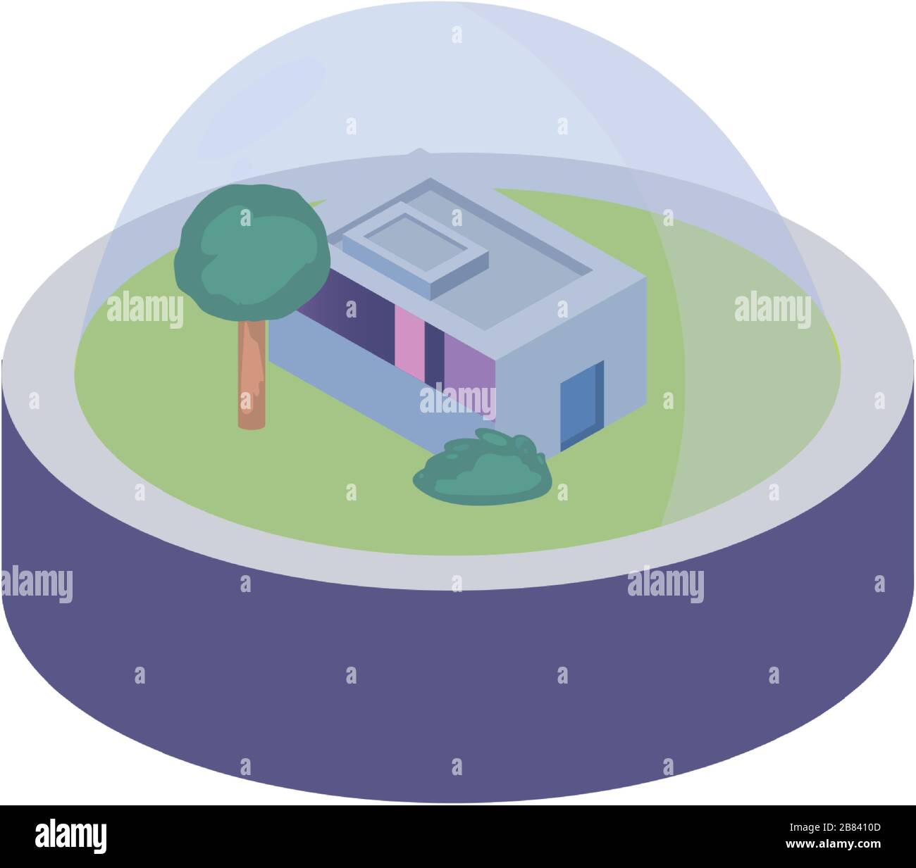 Station with tree inside sphere fill style icon of Space futuristic ...