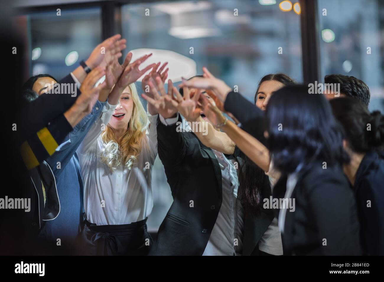 Celebrate success with colleagues. Business celebration party Stock ...