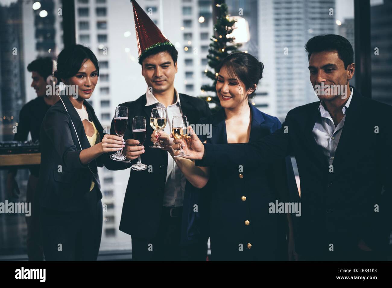 Celebrate success with colleagues. Business celebration party Stock ...