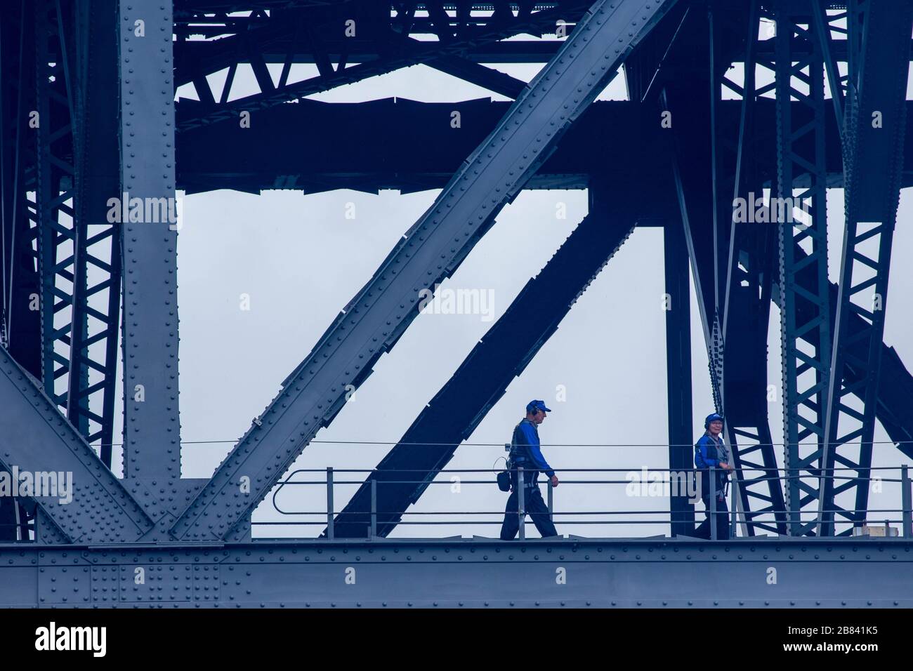 Worker on a bridge in Sydney Australia Stock Photo - Alamy