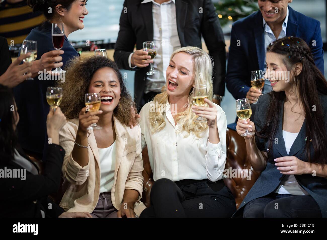 Celebrate success with colleagues. Business celebration party Stock ...