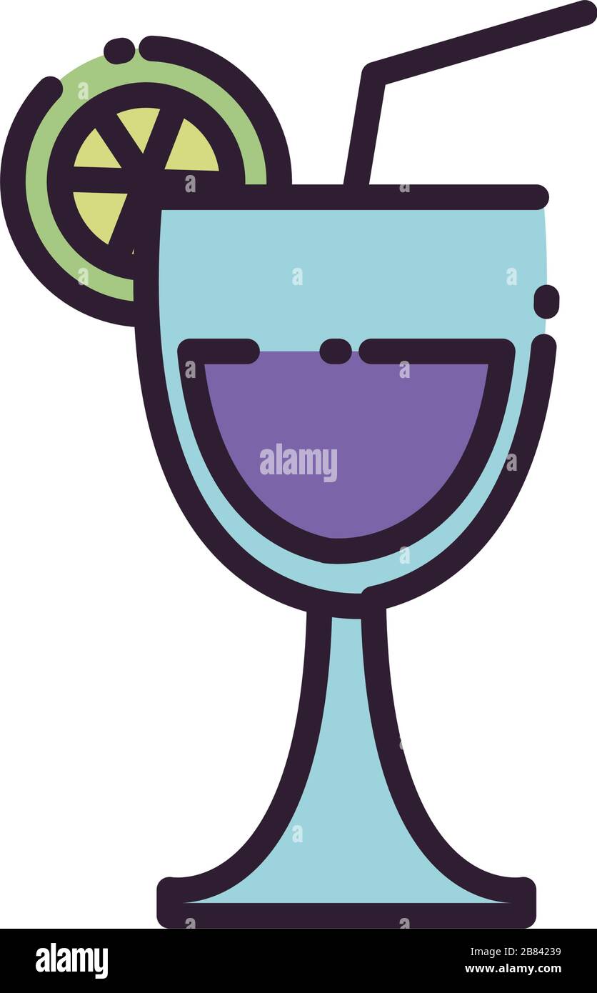 Cocktail fill style icon design, Alcohol drink bar beverage liquid menu ...