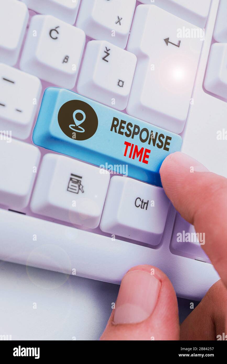 Handwriting text Response Time. Conceptual photo The amount of time ...
