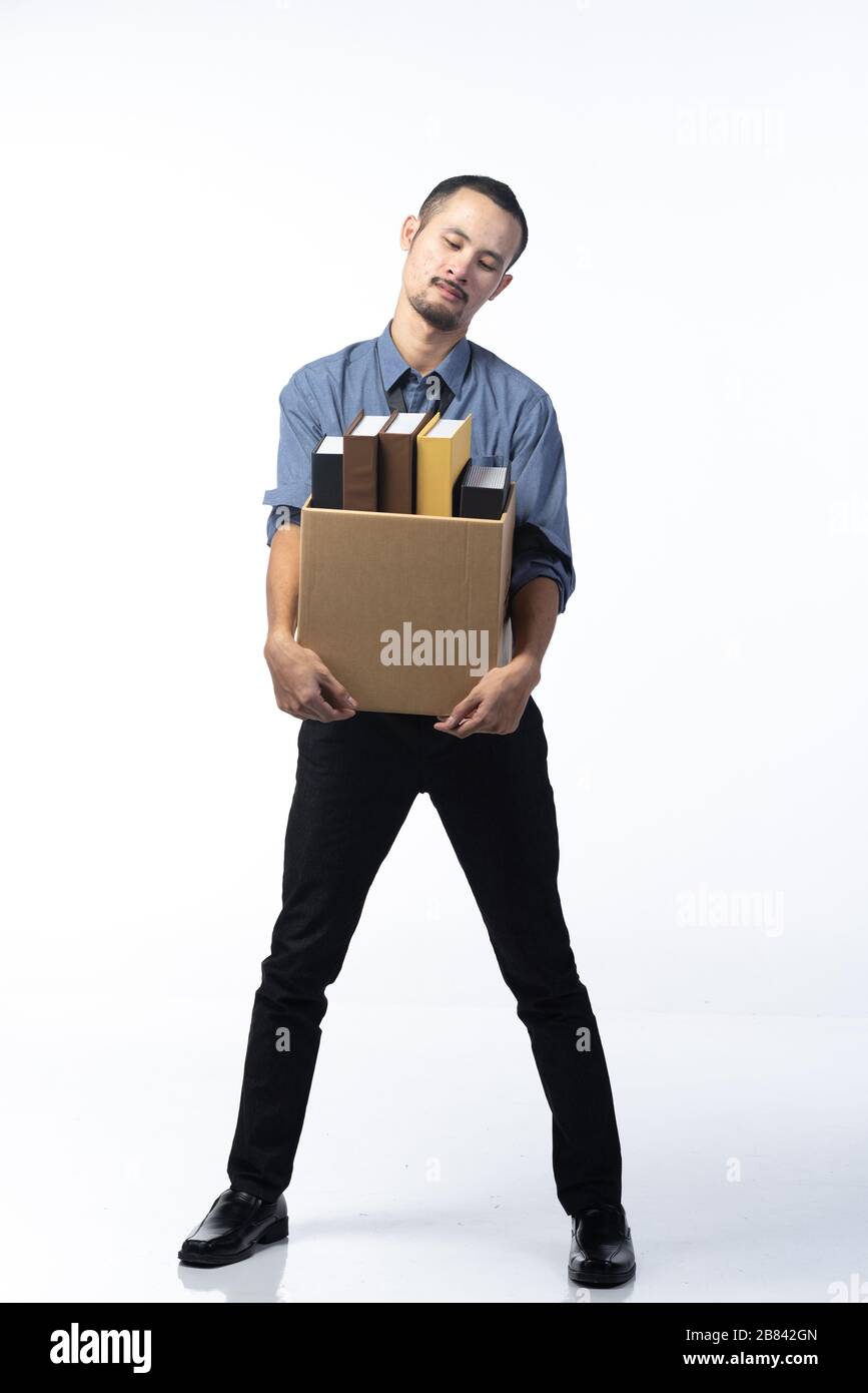 Portrait of unemployed man on white background Stock Photo - Alamy