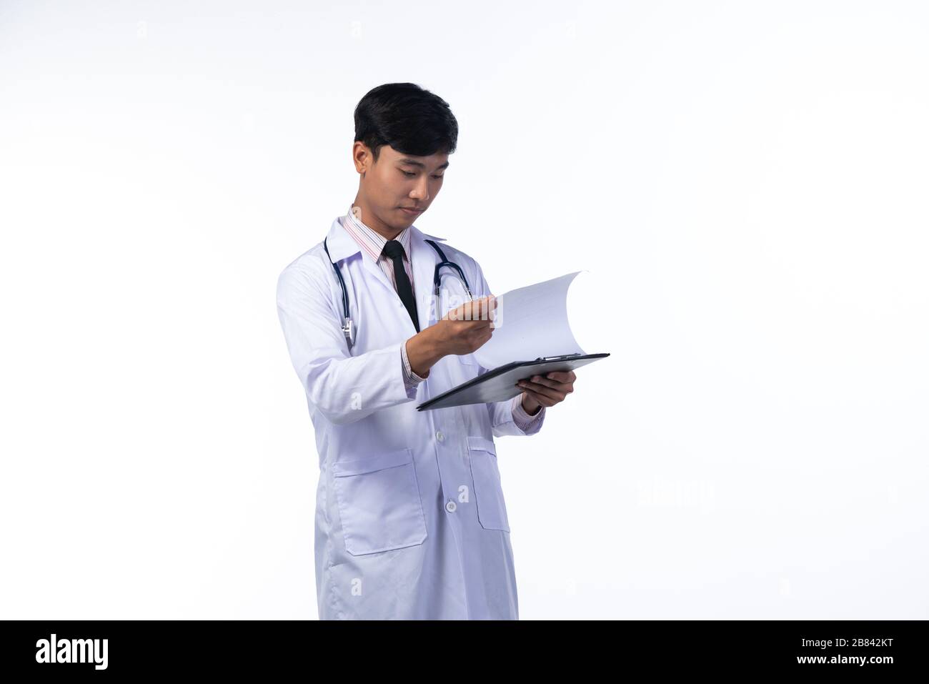 smart doctor portrait on white background medicine concept Stock Photo ...