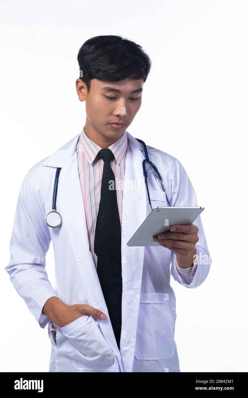 smart doctor portrait on white background medicine concept Stock Photo ...