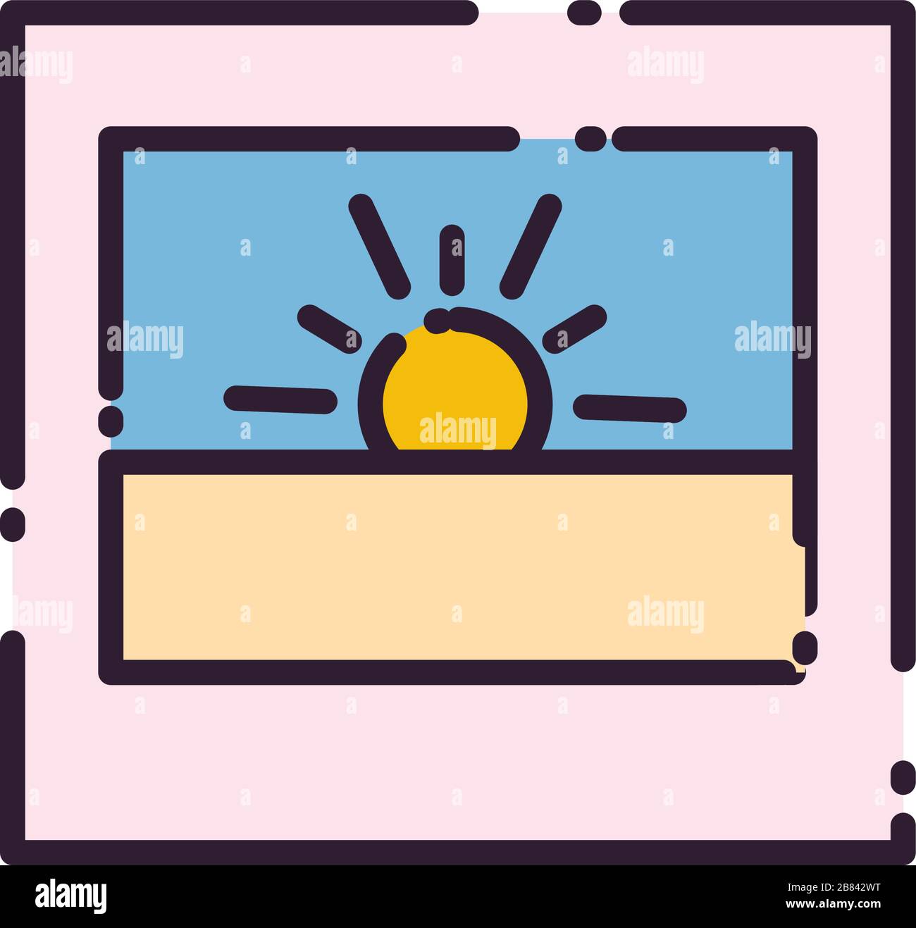 Sun picture fill style icon design, summer nature tropical season ...