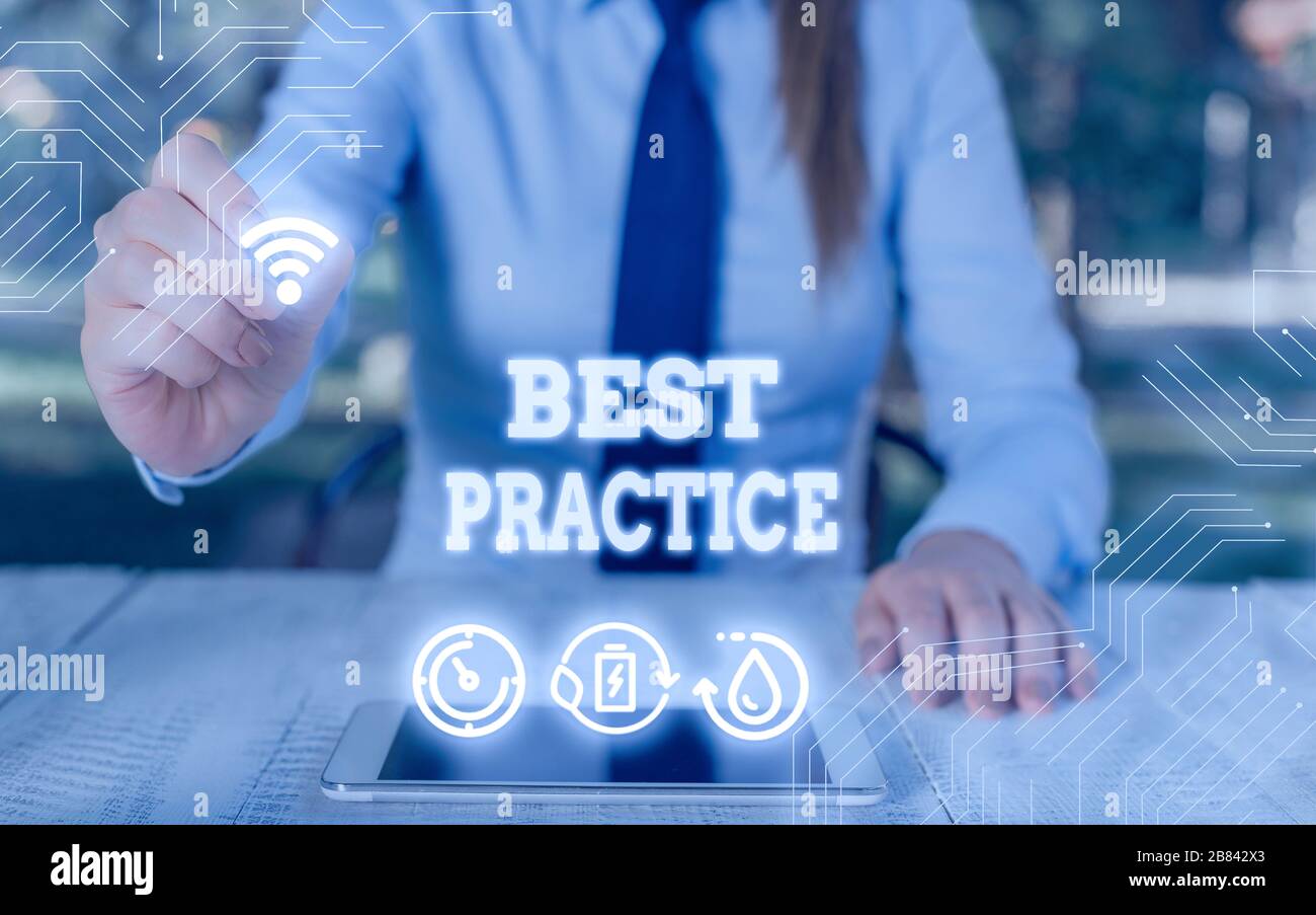 Writing note showing Best Practice. Business concept for commercial or ...