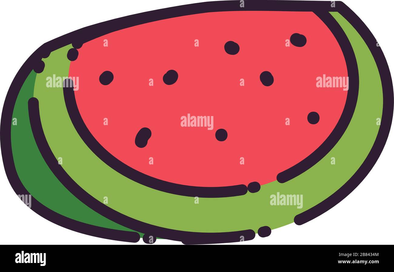 watermelon fill style icon design, Fruit healthy organic food sweet and ...