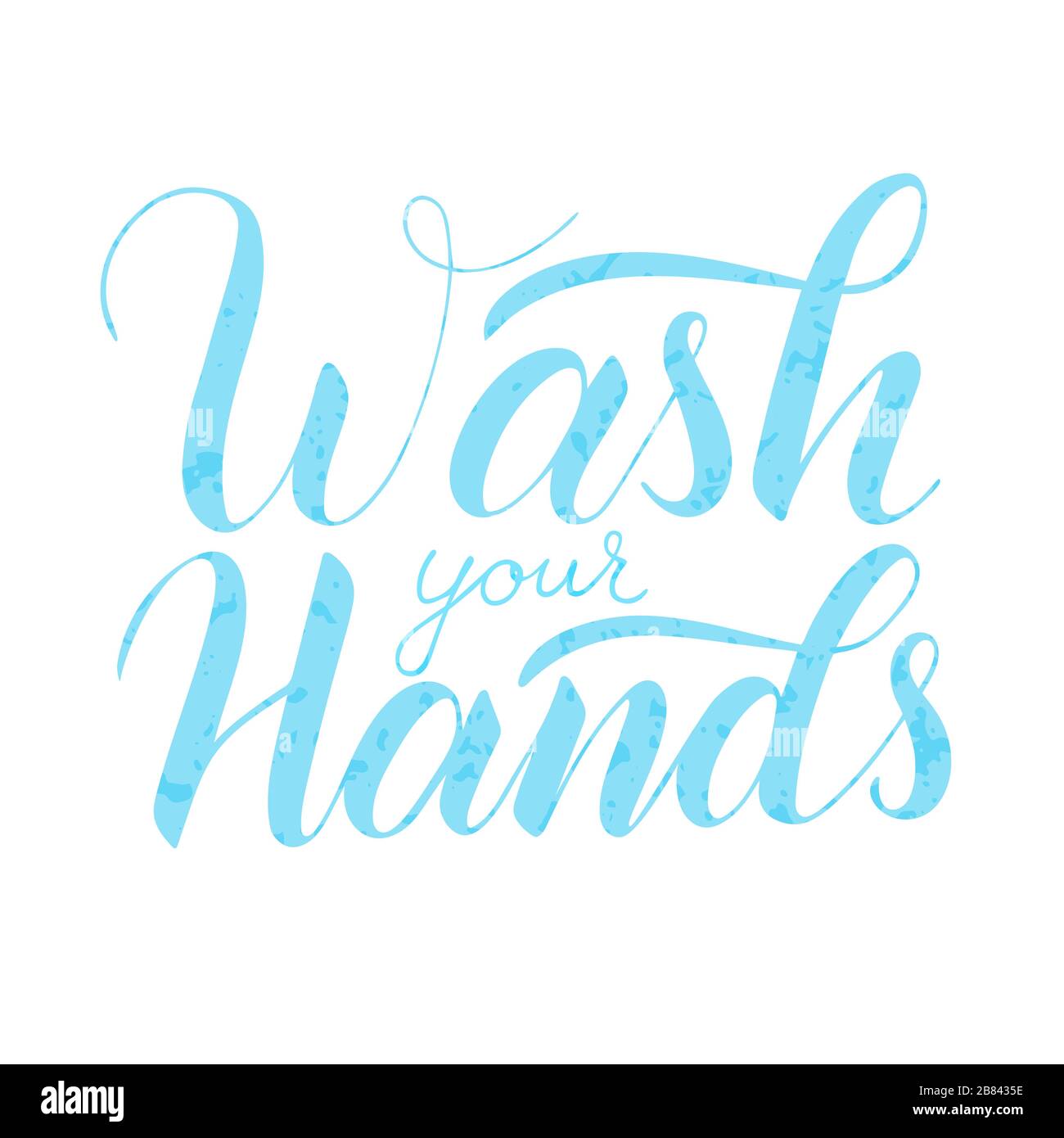 Wash your hands vector lettering text isolated on white background ...