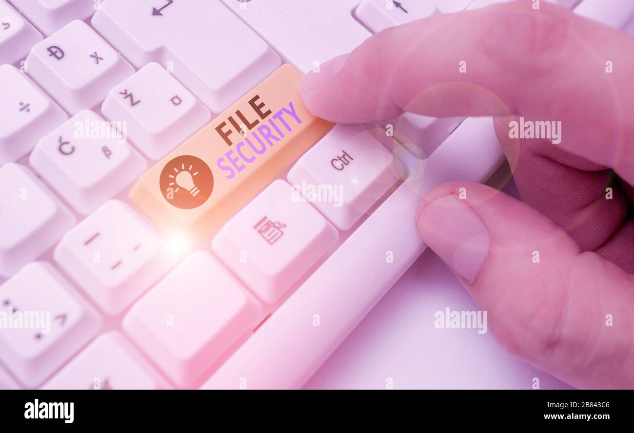 Writing Note Showing File Security Business Concept For Protecting