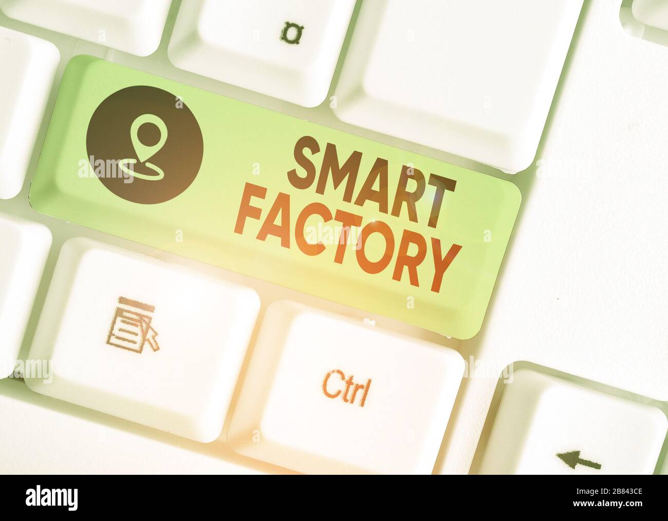 Conceptual hand writing showing Smart Factory. Concept meaning A highly ...