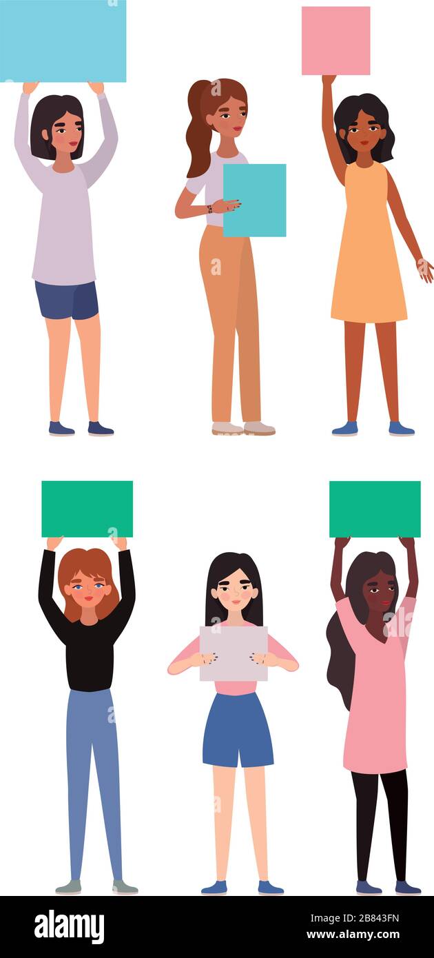 Women with banners vector design Stock Vector Image & Art - Alamy