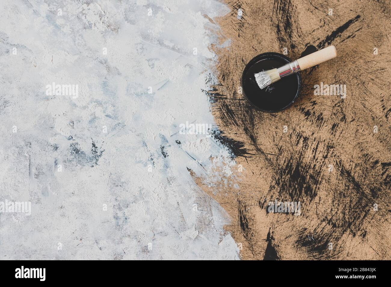 arts and diy concept, work in progress on making an abstract textured ...