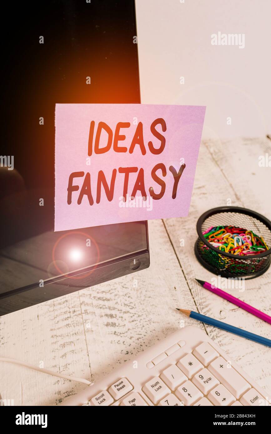 Handwriting text Ideas Fantasy. Conceptual photo Situation that someone ...