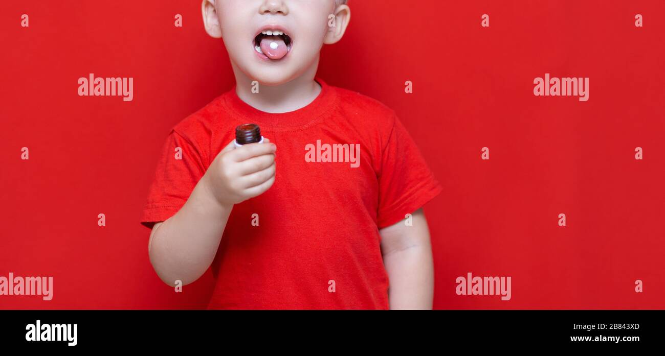 Child pill tongue hi-res stock photography and images - Alamy